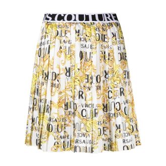 Versace Jeans Couture Wei&szlig;er Twill-Rock Polyester-Zusammensetzung - - Skirts - Damen - Mehrfarbig - 2XS