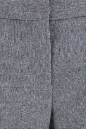 Alexander McQueen Merino Wool Cigarette Trousers - Gray
