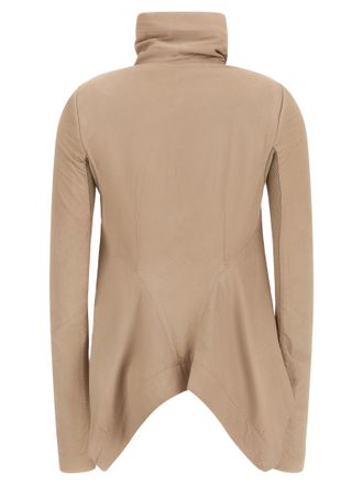 Rick Owens Womens Beige Lamb Leather Jacket Clothing