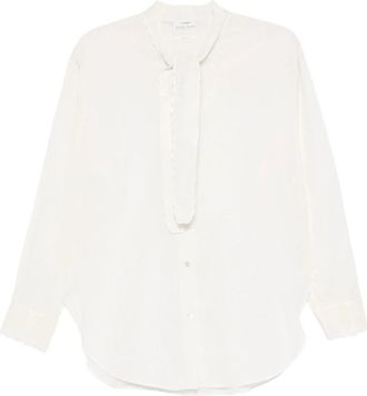Forte_Forte Femme, Blouses et Chemises, Blanc, Taille: 40 FR Chemisier Brod&eacute;e Avec Memoires denfance
