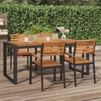 vidaXL vidaXL Table de jardin et pieds en forme de U 180x90x75 cm bois acacia
