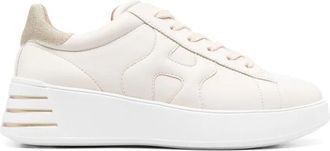 Hogan Low-Top Sneaker - Flat Shoes With Texture Accents - Gr. 38 (EU) - in Beige - f&uuml;r Damen