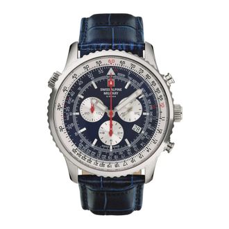 Swiss Alpine Military Swiss Alpine Military Herren Armbanduhr 45 mm Armband Leder 7078.9535 - - Accessories - Herren - Blau - ONE SIZE
