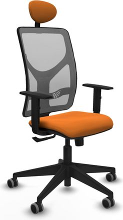 Piqueras y Crespo PC-Stuhl aus blauem Netzstoff, mit 1D-Armlehnen, h&ouml;henverstellbarer Lendenwirbelst&uuml;tze und festem Kopfteil, ausgestattet mit 3 Positionen und Schneids