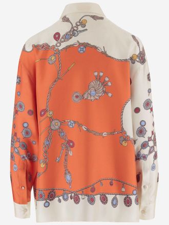 Versace Womens Shirt, Printed Silk Multicolour