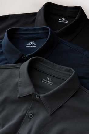 Next Poloshirt 3er-Pack Kurzarm-Poloshirts aus Jersey (3-tlg)