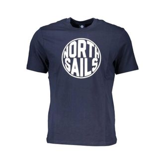 North Sails Blau Baumwolle Druck Logo T-Shirt - - Tops - Herren - Blau - 3XL