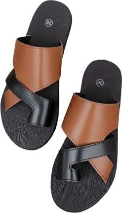 Generic S Chaussures de plage pour femme - Sandales de plage creuses - D&eacute;contract&eacute;es - Chaussures plates - Chaussures color&eacute;es pour femme, marron, 37 EU