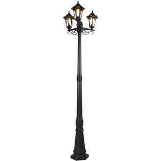 QAZQA Smarte Outdoor-Laterne schwarz 3-flammig inkl. Wifi ST64 - New Haven