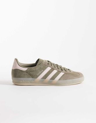 adidas Originals Gazelle Indoor - Sneaker in Gr&uuml;n und Hellrosa