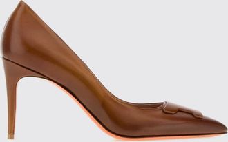 Santoni Pumps aus Glattleder mit hohem Stilettoabsatz und Logoplakette