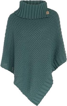 Knit Factory Nicky Poncho Tricoté - Cape Femme - Poncho Femme - Poncho pour lAutomne et lHiver - Poncho en Laine et Acrylique - avec col écharpe - Laurel - Taille 