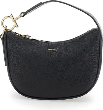 Ferragamo Femme, Sacs, Noir, Taille: ONE Size Sac &agrave; main avec poign&eacute;e sup&eacute;rieure et Gancini