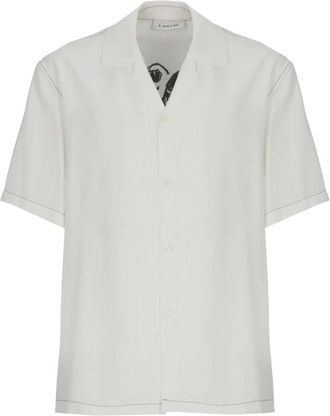 Lanvin Homme, Chemises, Blanc, Taille: S Short Sleeve Button-Up Shirt