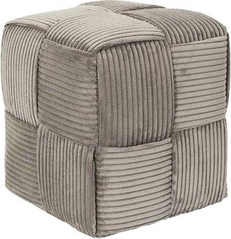 The Home Deco Factory Pouf Cotele Tresse Scott Taupe