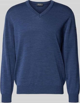 Maerz Strickpullover aus Schurwolle mit V-Ausschnitt