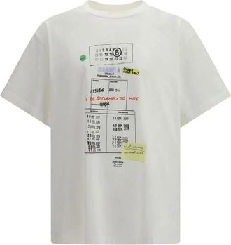Maison Margiela Homme, Tops, Blanc, Taille: S T-shirt classique en coton
