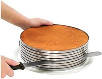 hOme verstellbarer Kuchen Ring, Silber, modern funktional, Kuchen Ring, Kuchenring, 26-28 cm, 8 cm hoch, Spülmaschinenfest