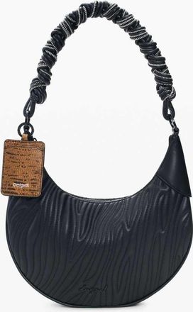 Desigual Sac &agrave; main ovale estamp&eacute; de taille moyenne - Noir
