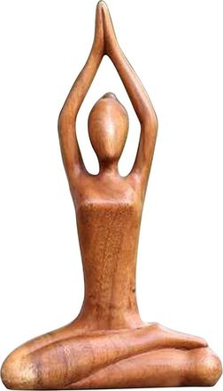 Generic Yoga-Statue aus Holz - Meditierende Figur f&uuml;r Innendekoration | handgeschnitzte Yoga-Skulptur f&uuml;r Wohnzimmer, Arbeitszimmer, Galerieausstellung, Tisch