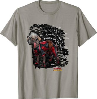MARVEL Deadpool & Wolverine Plucked Turkey Dogpool Badge T-Shirt