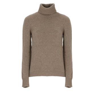 VANIS&Eacute; Femme, Pulls, Brun, Taille: 36 FR Pull en Cachemire Marron &agrave; Col Haut