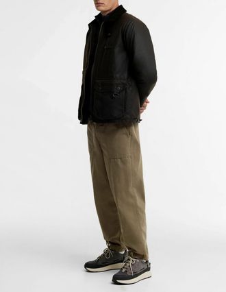 Barbour Re-Engineered Durran Hemdjacke aus gewachster Baumwolle mit Samtkragen