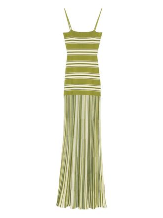 Faithfull The Brand robe pliss&eacute;e Esenia &agrave; rayures - Vert