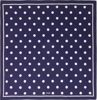 Maje Bandana &Agrave; Pois En Soie - Marine Pois Print - Maje