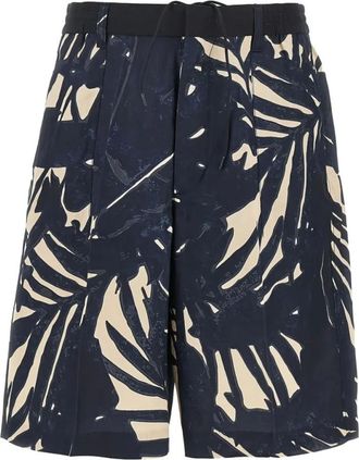 Emporio Armani Homme, Shorts, Multicolore, Taille: XL Bermuda en m&eacute;lange de lin avec motif int&eacute;gral