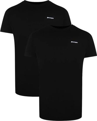 Palm Angels Klassisches Kurzarm-Stretch-Logo-T-Shirt in Schwarz