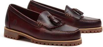 Timberland Authentic - Loafer aus Vollnarbenleder in Burgunderrot mit 3 &Ouml;sen