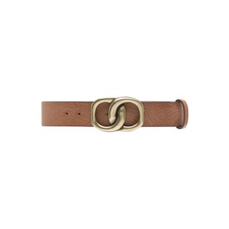 Depeche Depeche, Femme, Accessoires, Brun, Taille: 85 CM Ceinture en cuir cognac avec boucle en m&eacute;tal