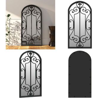 vidaXL Spiegel Schwarz 70x30 cm Eisen f&uuml;r den Innenbereich - Wandspiegel - Dekorative Spiegel - Wohnzimmerdeko - Spiegelfl&auml;che - Antiklook - Home & Living
