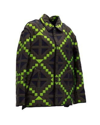 Valentino Garavani Womens Green Geometric Button-Up Jacket Clothing
