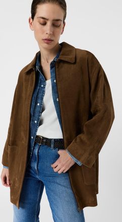 Gerard Darel Manteau zipp&eacute; en cuir velours - TILANE - Camel