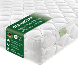 Dreamstar Ergo Flex Duo I ergonomische 7-Zonen Kaltschaummatratze I 16 cm hoch I &Ouml;ko-Tex Zertifiziert I H&auml;rtegrad 2 und 3 (H2 & H3) I Made in EU I 80 x 200 cm