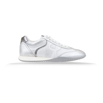 Hogan Laminierte Ledersneaker mit Schn&uuml;rung - - Shoes - Damen - Grau - 34 1/2 EU