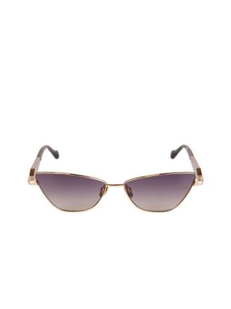 Ana Hickmann Womens Sunglasses Gold-Brown Metal Eyewear - Gold/brown