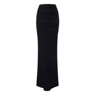 Elisabetta Franchi Go16261E2 110 Krepp-Strickrock mit Raffungen - - Skirts - Damen - Schwarzk - S