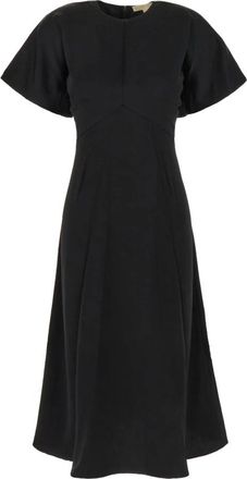 Michael Kors Femme, Robes, Noir, Taille: 42 FR Crepe Roma-Knit Midi Dress