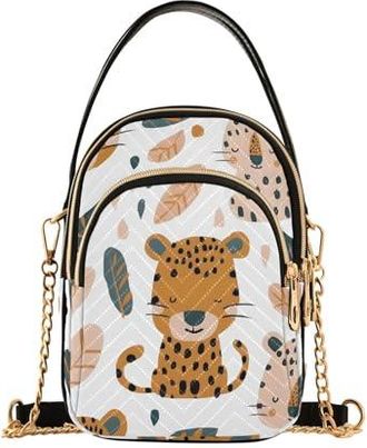 Mnsruu Sac à bandoulière pour femme avec sangle réglable Motif léopard et guépard