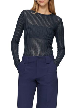 QS by s.Oliver Leicht transparentes Longsleeve mit Strukturmuster