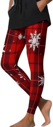 Generic Leggings de No&euml;l pour femmes taille haute pantalon de yoga long motif de No&euml;l mignon leggings d&eacute;contract&eacute;s pantalons de travail femmes noir, rouge, XX