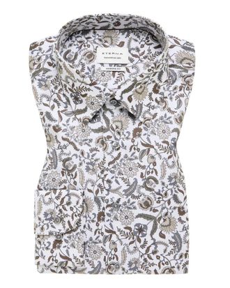 Eterna B&uuml;gelfreies Baumwollhemd mit floralem Print, Modern Fit in