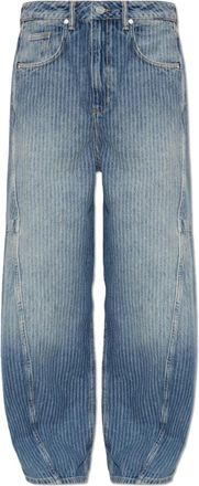 AllSaints Carter Stripe Mid Rise Jeans - Femme - Jeans - Bleu - Taille: W28