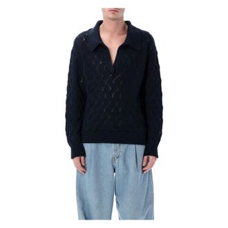 Dries Van Noten Homme, Pulls, Bleu, Taille: L Maille Tricot&eacute;e Col V