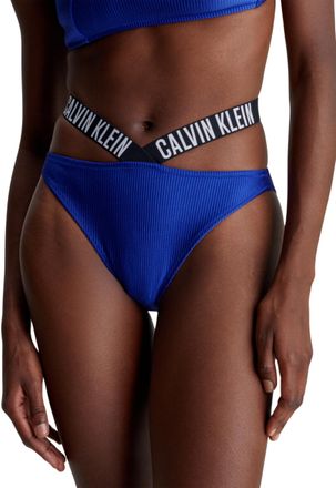 Calvin Klein Damen Bikinihose High Leg Gerippt, Blau (Midnight Lagoon), XS