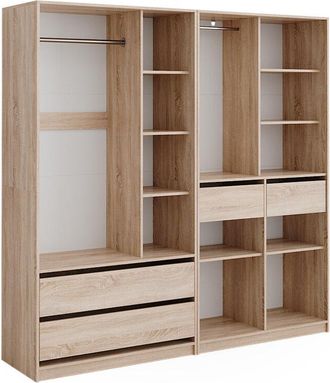 Vicco Armoire à vêtements Elmo, Sonoma, 100x200cm Lot de 2
