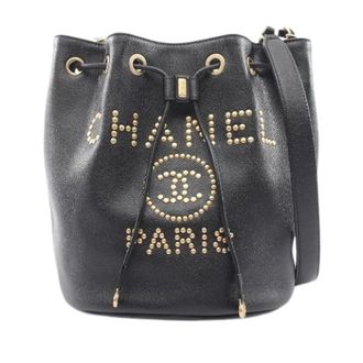 Chanel Pre-owned Deauville Grained Calfskin Shoulder Bag - Femme - Pre-owned - Noir - Taille: ONE Size